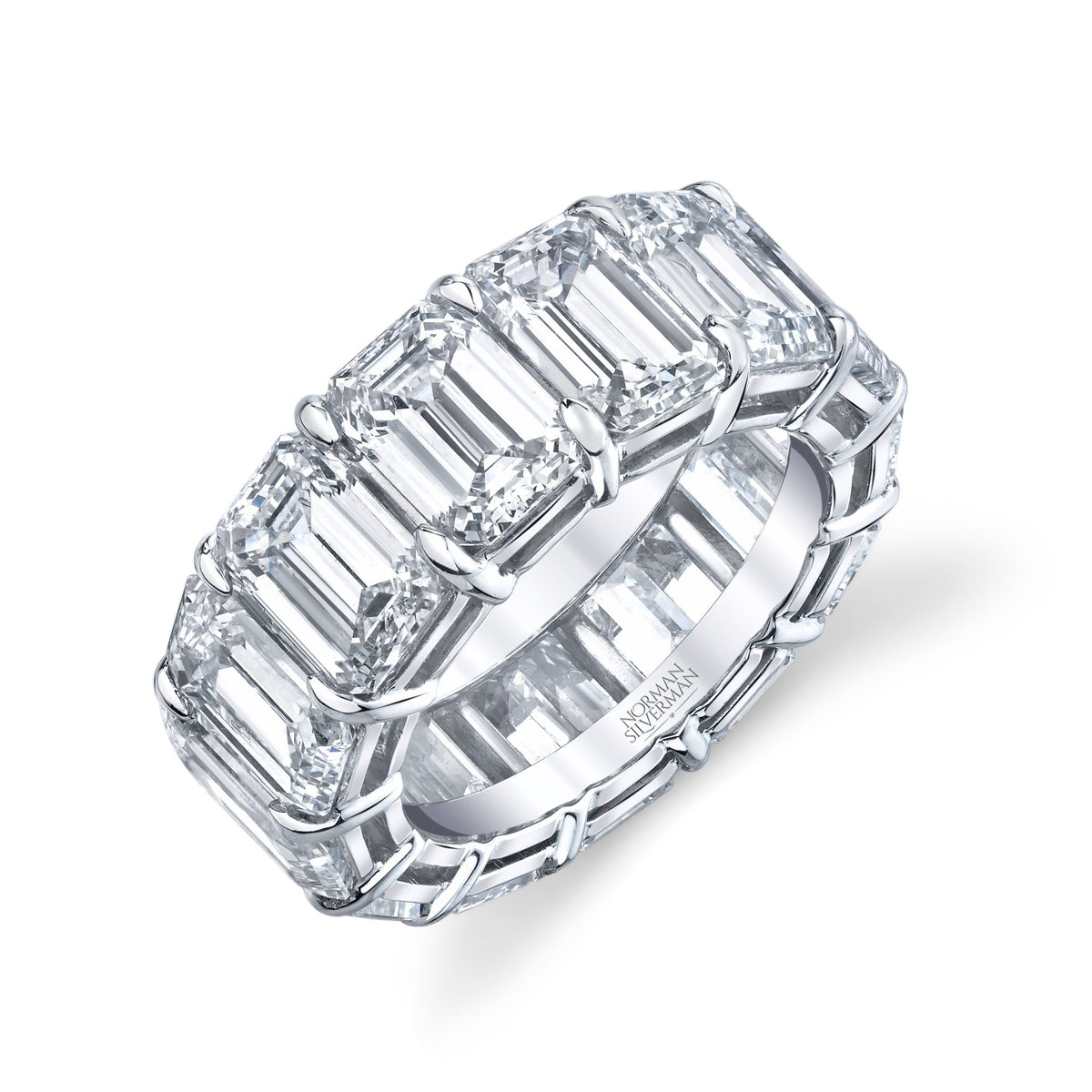 15.31 Carat Emerald Cut Diamond Eternity Band | Saint Liberty USA
