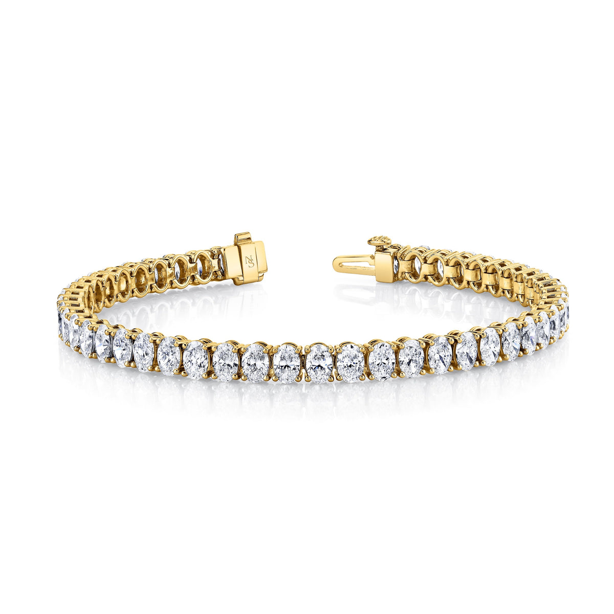 Straight Line Oval Cut Diamond Bracelet | Saint Liberty USA