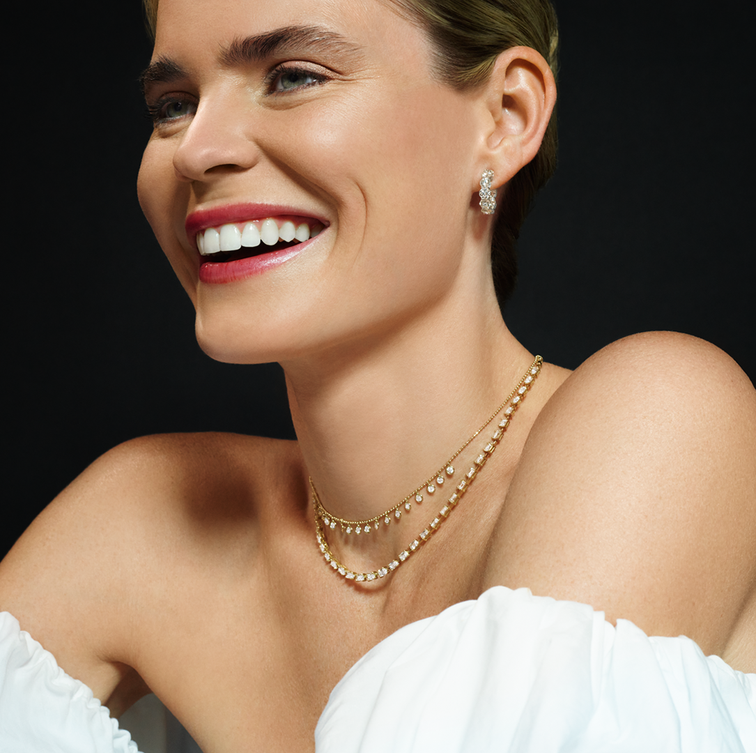 Diamond Bezel Drip Necklace | Saint Liberty USA